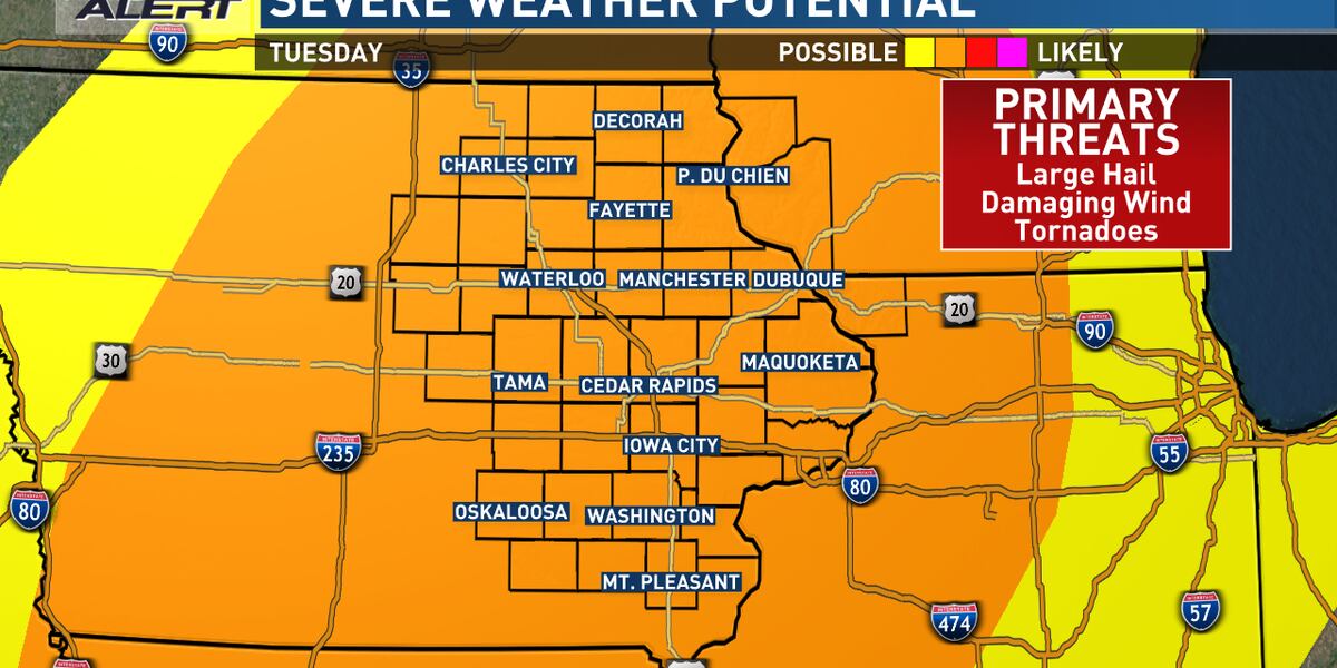 Storms Continue Overnight And Through Monday Morning With Severe Storms